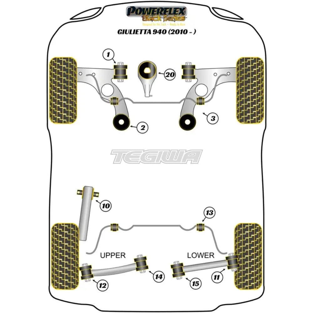 Powerflex Black Series Front Wishbone Rear Bush Caster Offset Alfa Rom ...