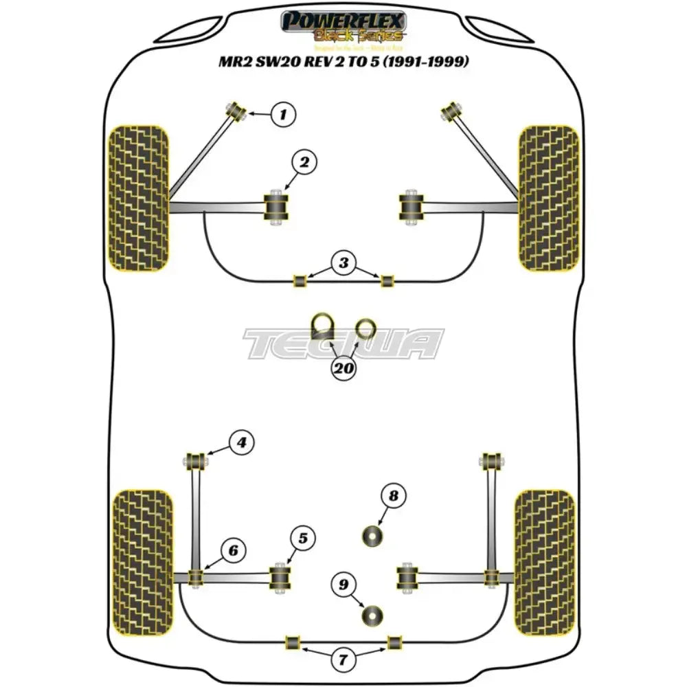 Powerflex Black Series Rear Lower Engine Mount Front 83.5mm Toyota MR2 ...