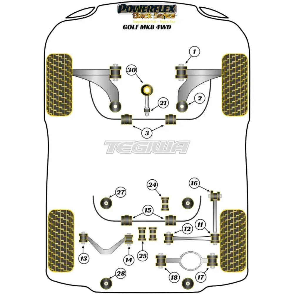 Powerflex Black Series Rear Subframe Front Mounting Bush Volkswagen Go ...