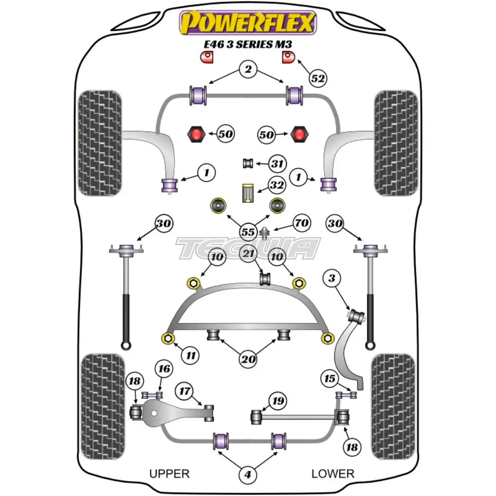 Powerflex Road Series Offset Lower Radiator Mount Kit BMW 3 Series E46 ...