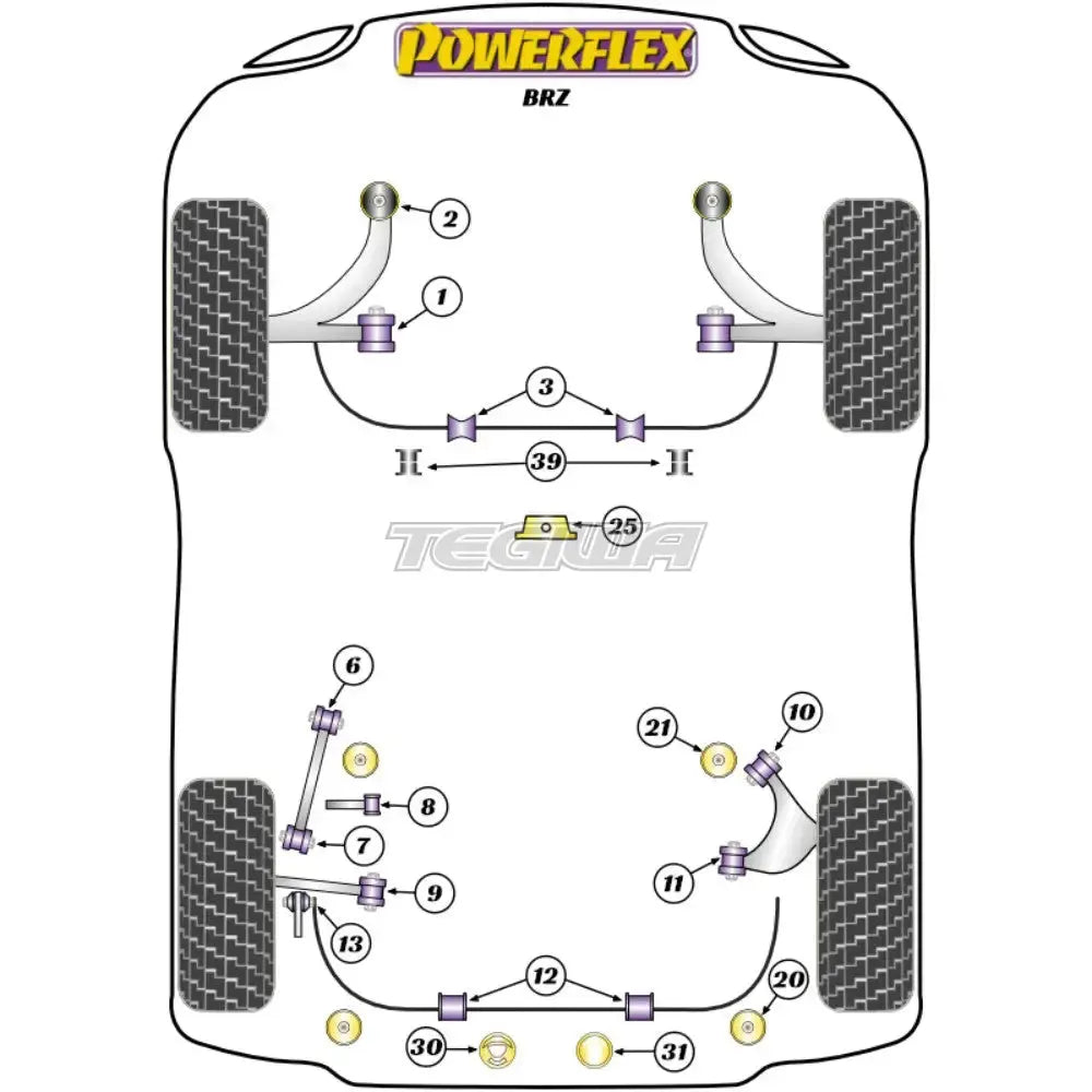 Powerflex Road Series Rear Subframe Front Insert Subaru BRZ 1st Gen 12 ...